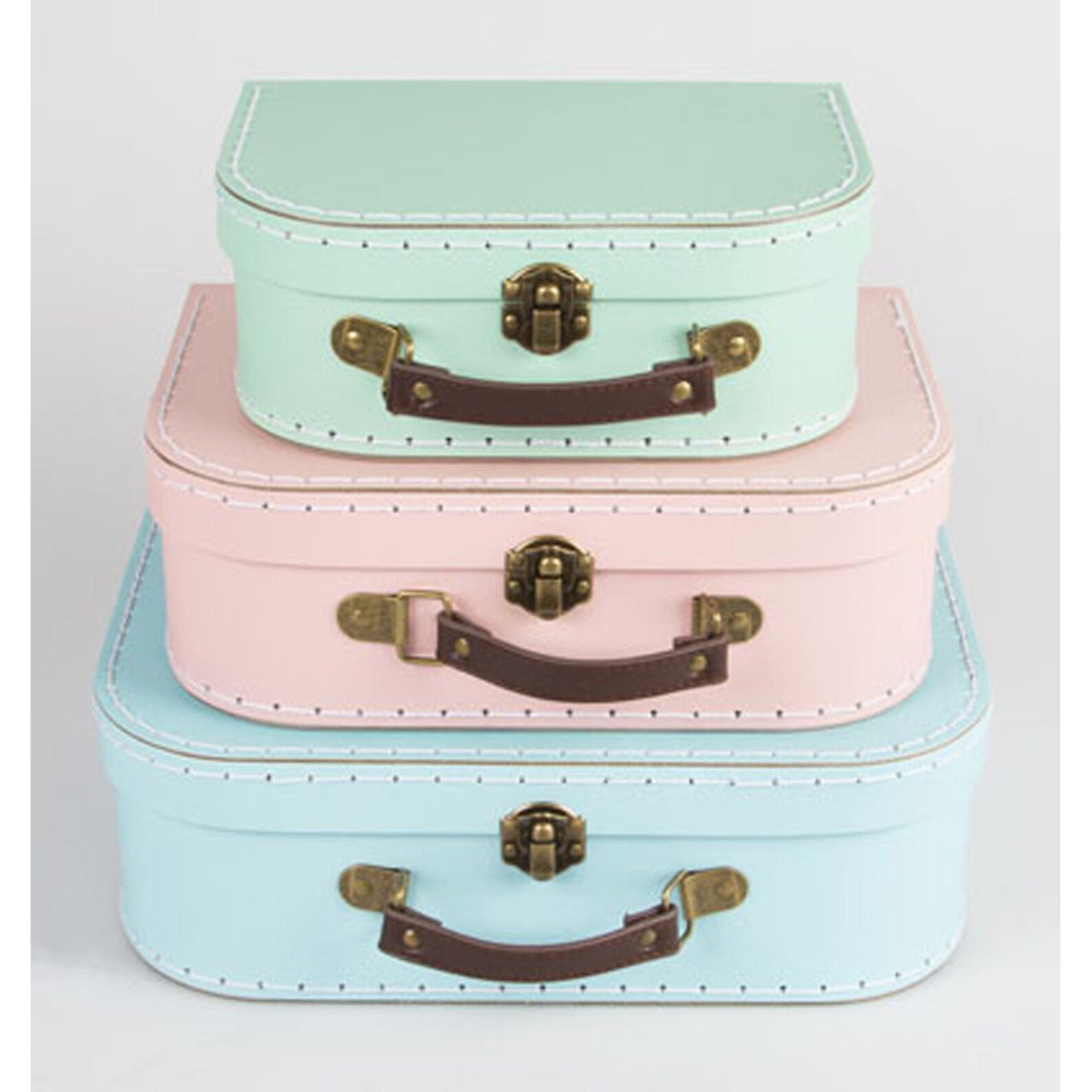 3 Pastel Retro Mini Suitcases Wedding Home Decoration Home - Etsy