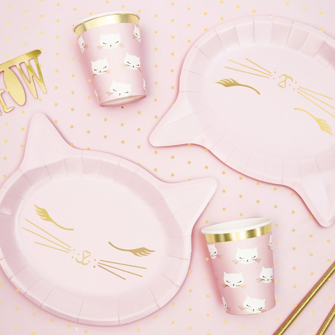 6 Kitty Cat Paper Party Plates, Kitty Cat Birthday Theme, Kitty Cat ...