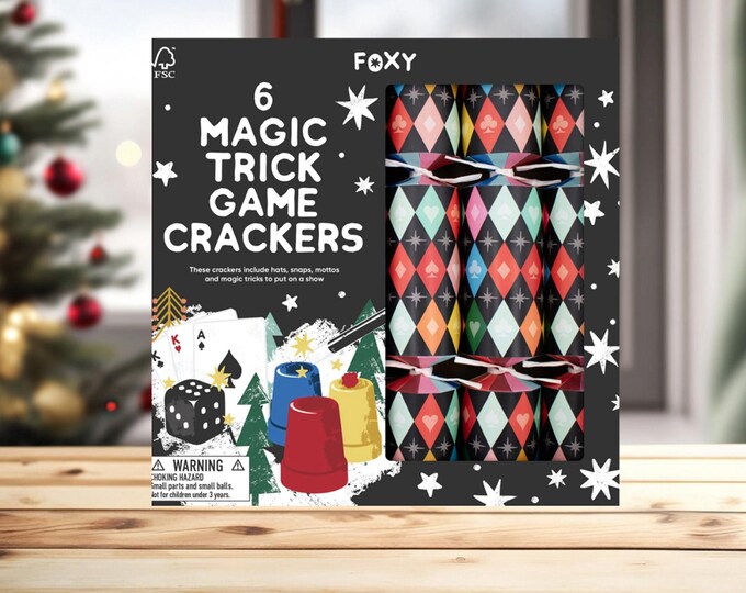 6 Magic Trick Game Christmas Crackers, Festive Table Decorations ...