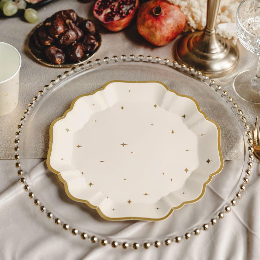 6 Pink Star Paper Plates, Eid Ramadan Partyware, Girls Birthday Party ...