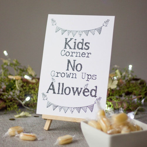 Kids Table Wedding Sign & Easel Fun Wedding Party Table - Etsy