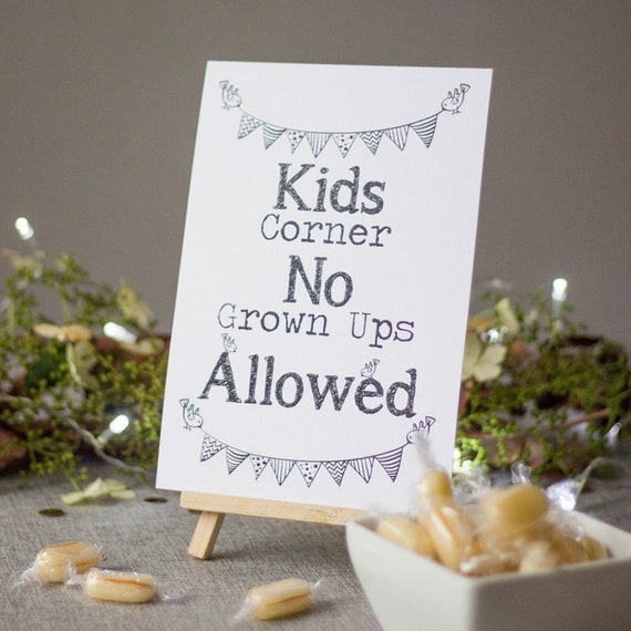 Kids Table Wedding Sign & Easel Fun Wedding Party Table - Etsy