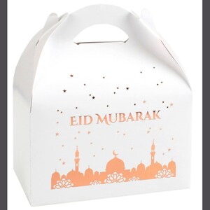 4 Eid Mubarak Party Boxes, Rose Gold Ramadan Cake Pastry Boxes, Eid ...