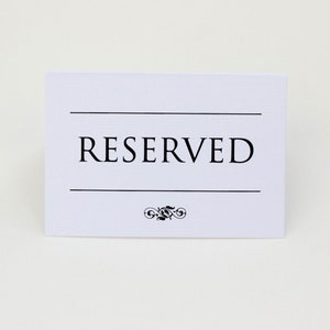 4 Reserved Wedding Place Card, Reserved Sign, Traditional Wedding ...