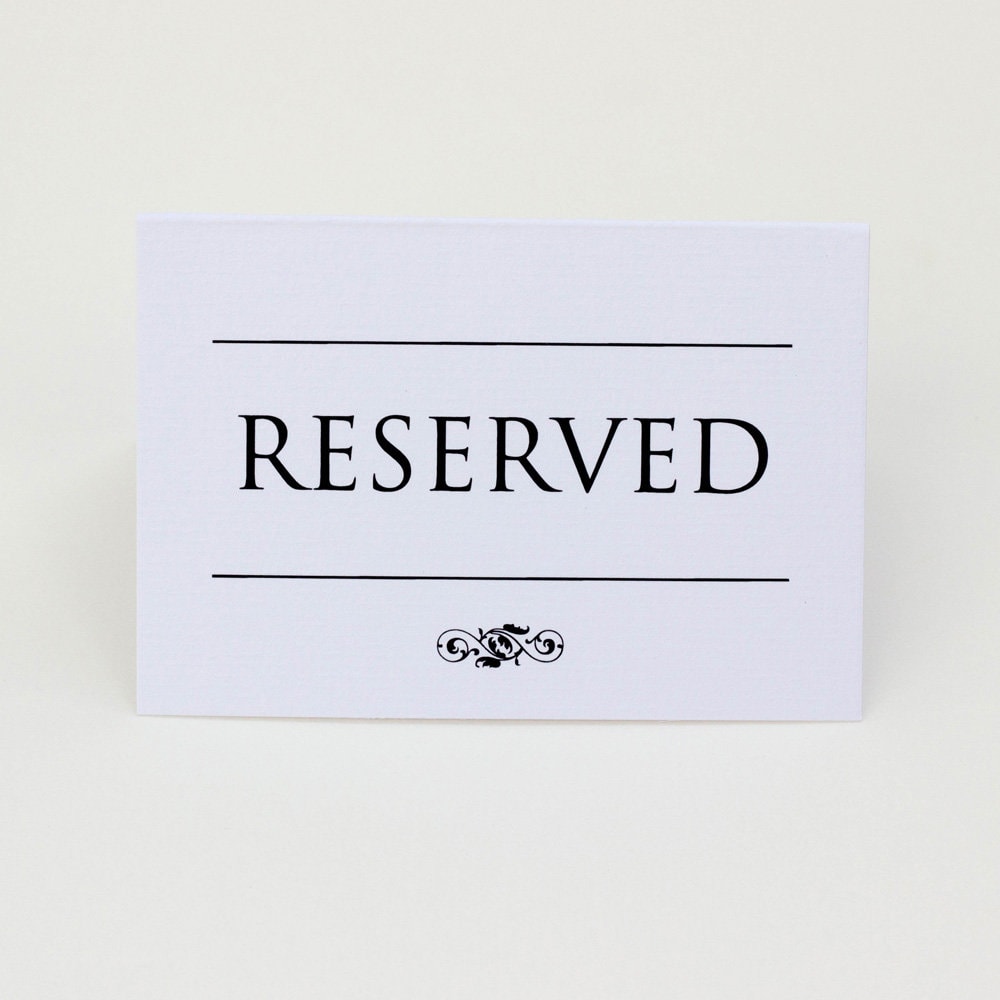 4 Reserved Wedding Place Card Reserved Sign Traditional - Etsy UK