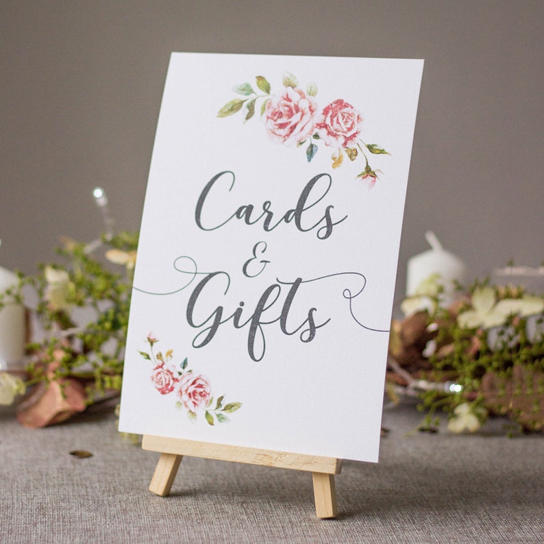 Boho A5 Wedding Sign White Wedding Sign 'cards and - Etsy