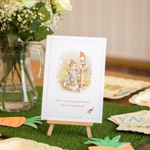 Peter Rabbit A5 Sign & Easel, 'now Run Along..' 1st Birthday Party ...