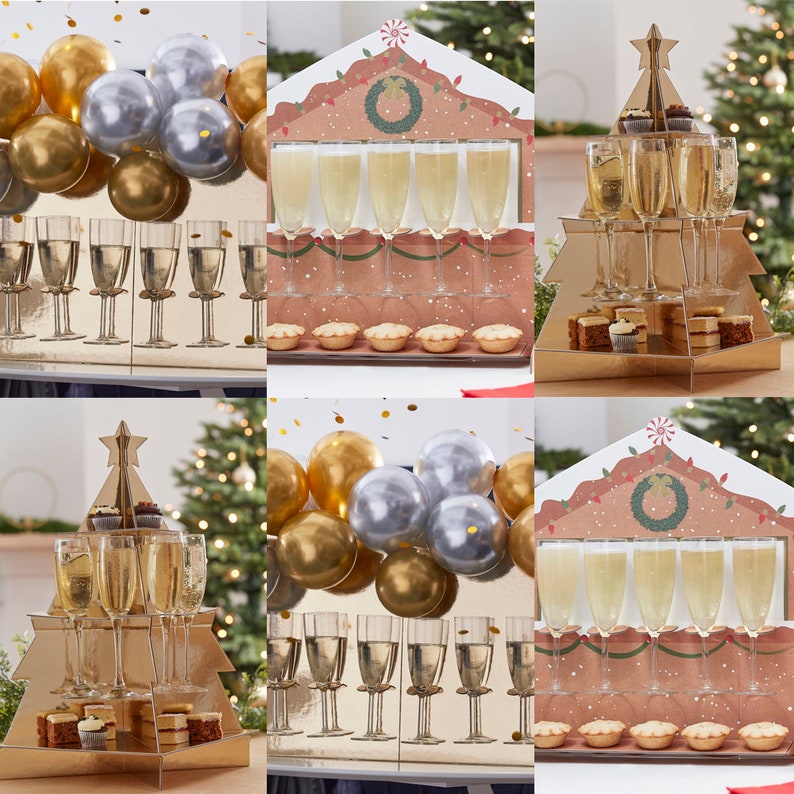 Christmas Food Drink Display Stands, Festive Centrepiece, Prosecco ...