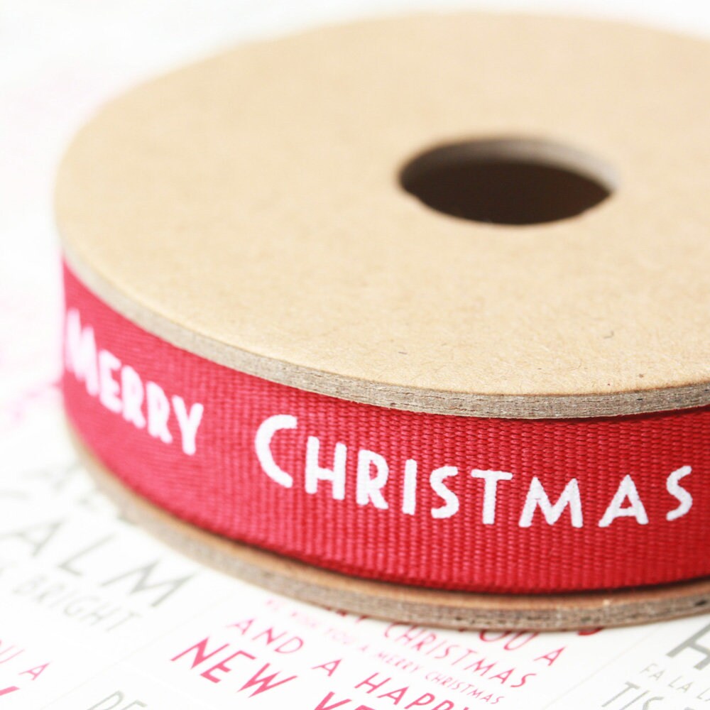 3m Merry Christmas Ribbon Snowflake Red Ribbon Craft Ribbon - Etsy