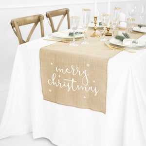 Rustic Merry Christmas Hessian Table Runner Christmas - Etsy