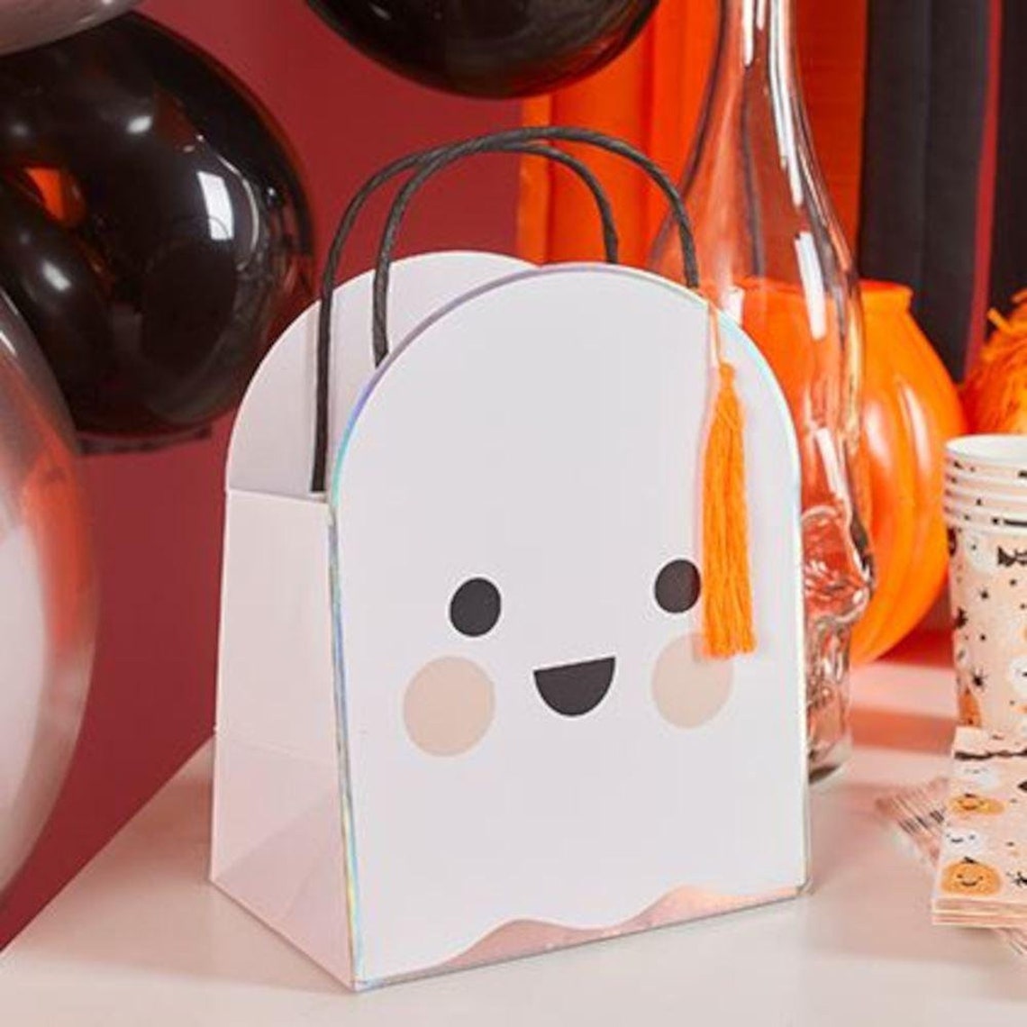 5 Halloween Ghost Party Bags Trick or Treat Sweet Bags - Etsy UK