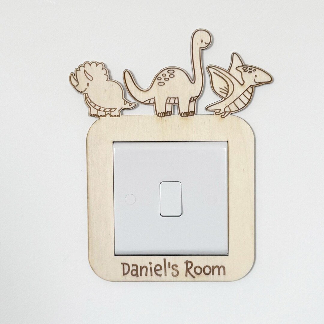 Custom Dinosaur Light Switch Cover – Personalized Kids Room Decor, Fun ...