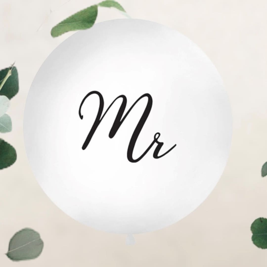 Giant White Mr Balloon, Jumbo Wedding Balloons, Large Mr Mrs Balloons ...