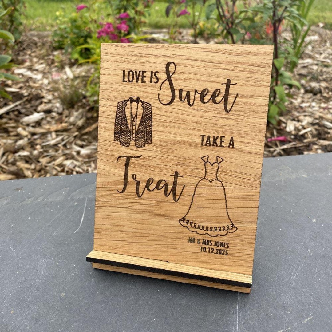 Personalised Wedding Love is Sweet Sign, Sweet Bar Sign, Dessert Table ...