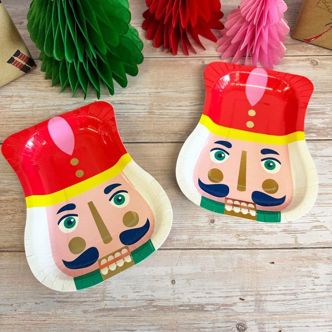 8 Christmas Nutcracker Shaped Dessert Plates, Childrens Nutcracker ...