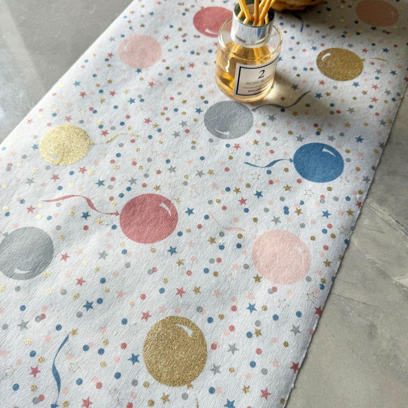 Childrens Party Balloon Table Runner, Girls Boys Christening Table ...