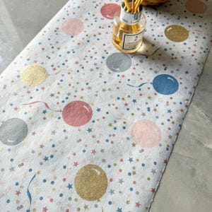 Childrens Party Balloon Table Runner, Girls Boys Christening Table ...