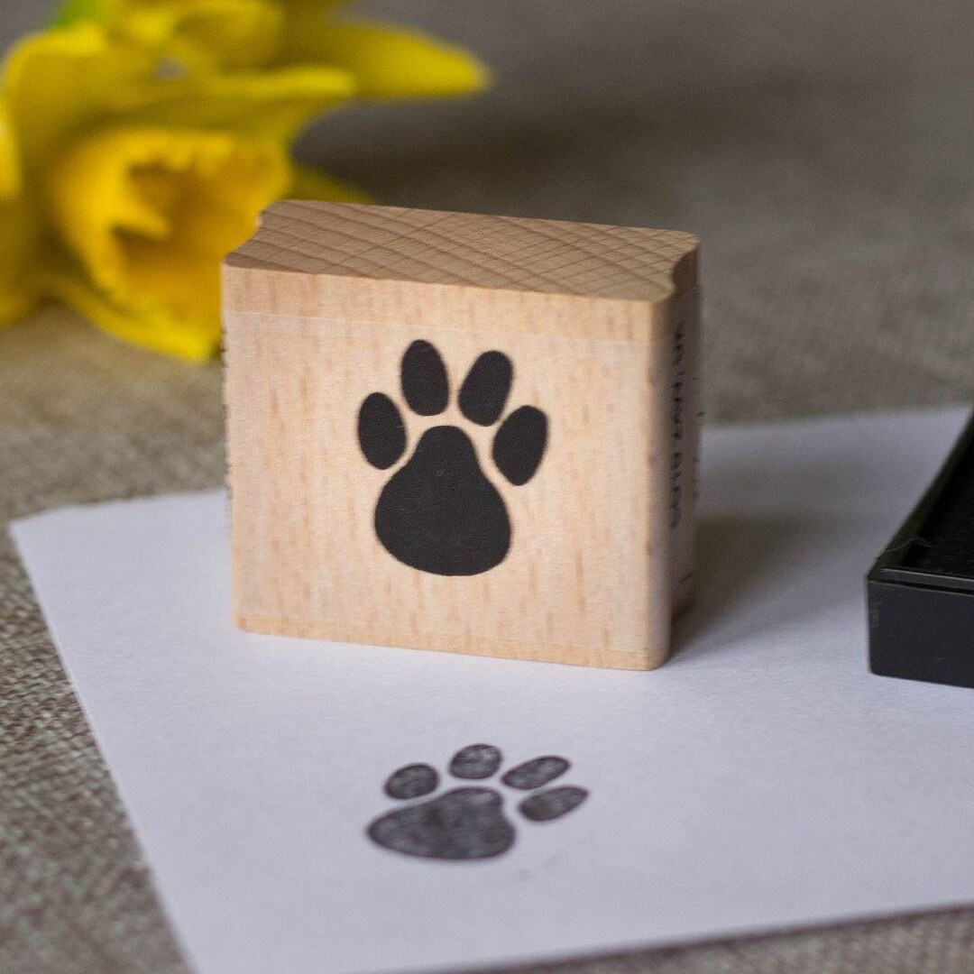 Large Paw Print Stamp, Cat Paw Rubber Ink Stamp, Dog Paw Craft Stamp ...