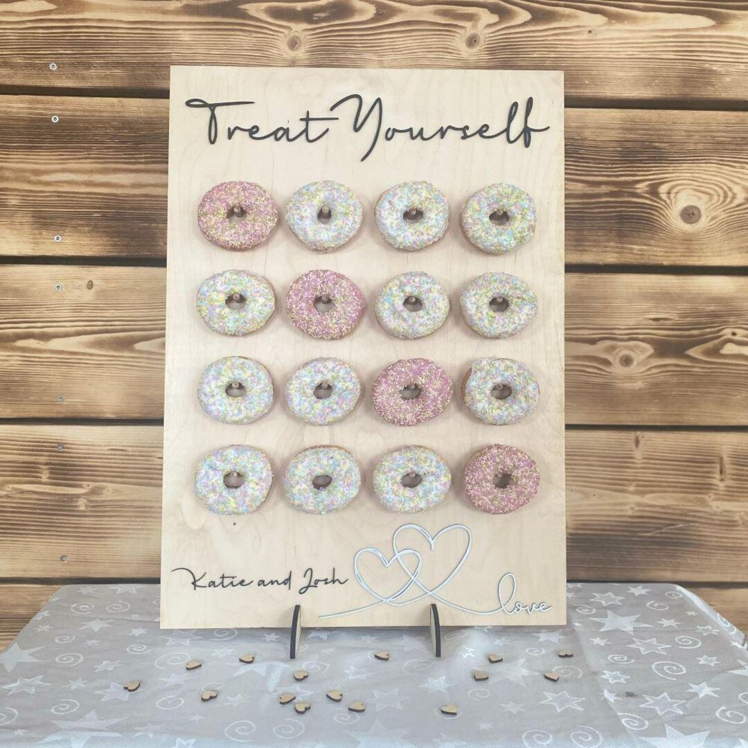 Personalised Donut Treat Stand, Wedding Doughnut Wall, Birthday ...