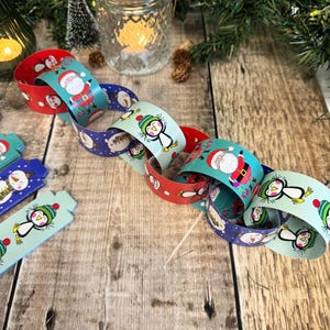 100 Christmas Novelty Paper Chains, Diy Christmas Decorations Santa ...