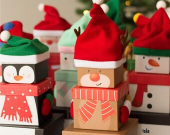 Stackable Santa Christmas Gift Boxes, Nested Christmas Eve Box, Father ...