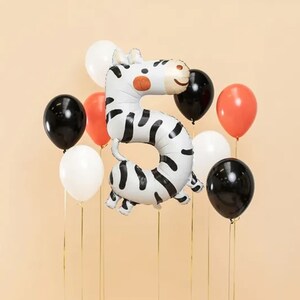 Childrens Animal Number Balloons, Foil Party Age Balloon Decorations ...