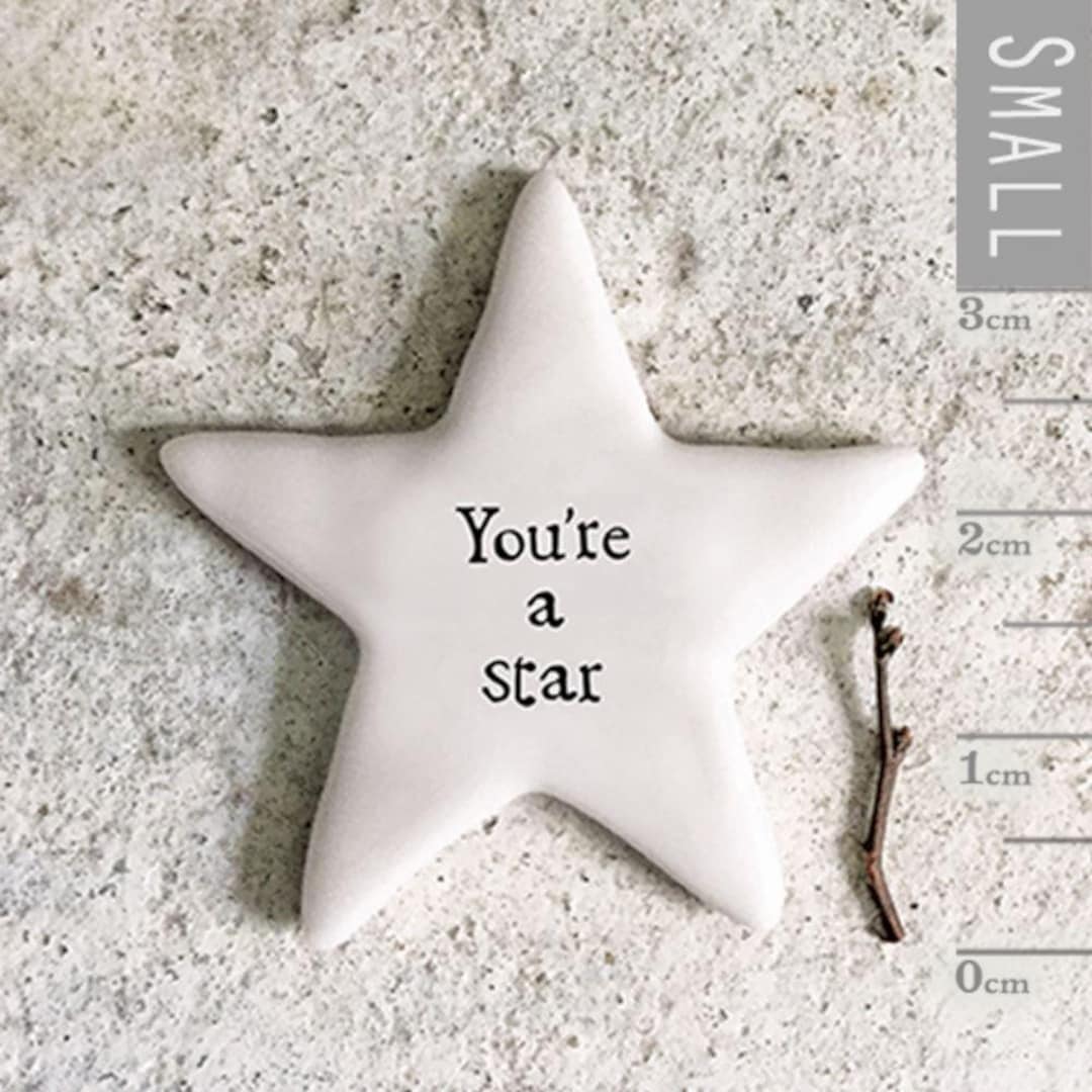 Tiny Porcelain Star Token With the Words Youre A Star, Congratulations ...
