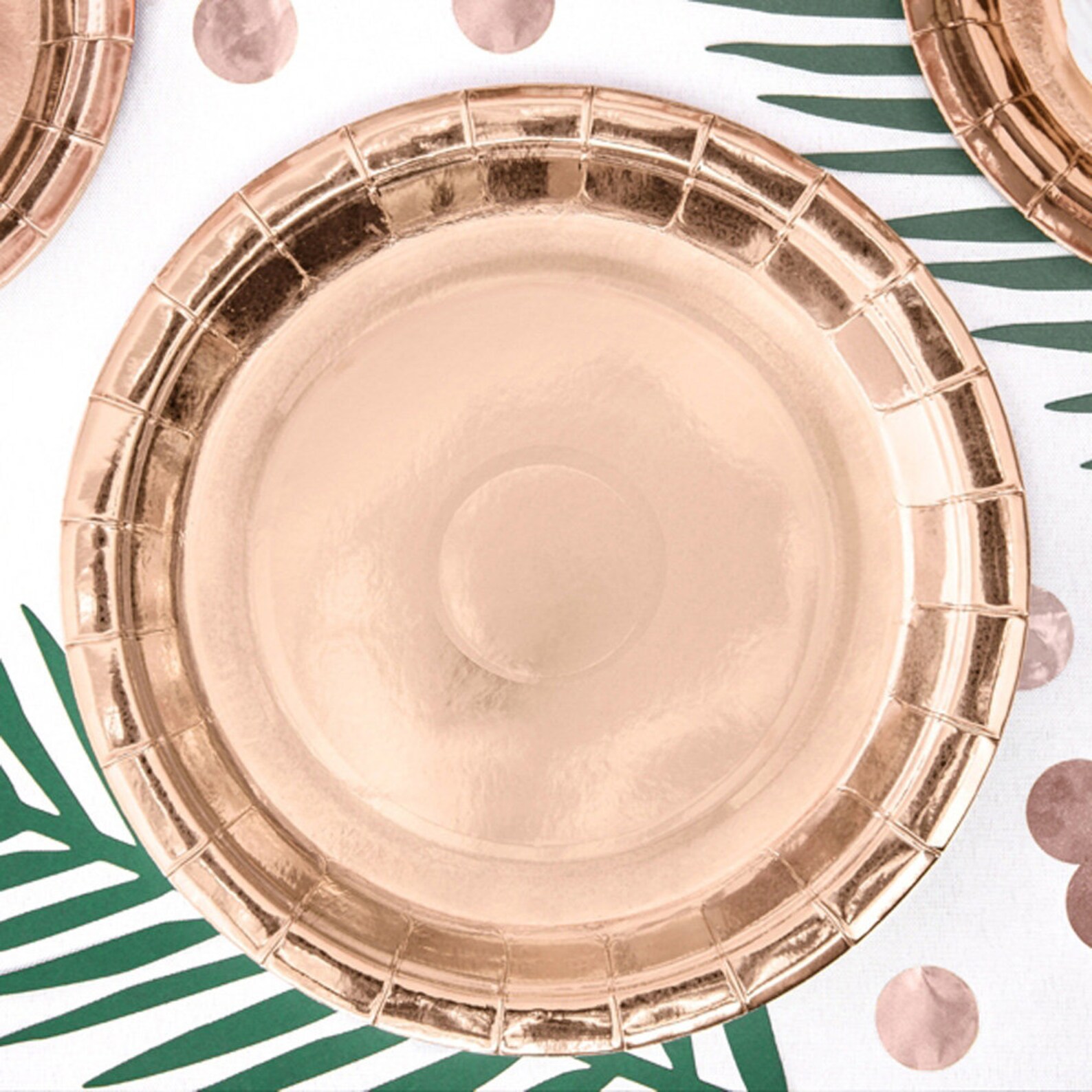 6 Rose Gold LARGE Party Plates Baby Shower Plates Rose Gold - Etsy