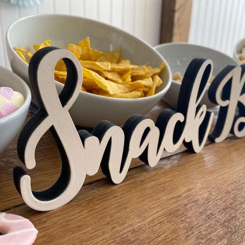 Wedding Snack Bar Standing Table Sign Wooden Table - Etsy