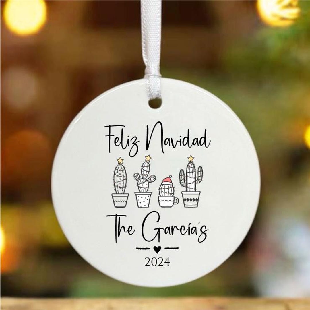 Personalised Feliz Navidad Christmas Hanging Bauble, Spanish Christmas ...