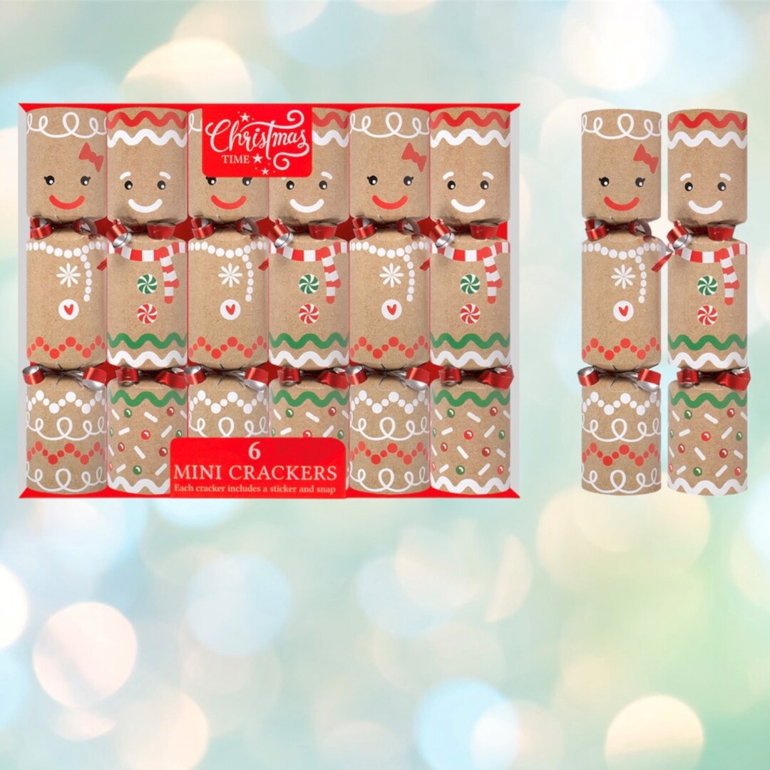 6 Mini Gingerbread Christmas Crackers Novelty Family Dinner - Etsy