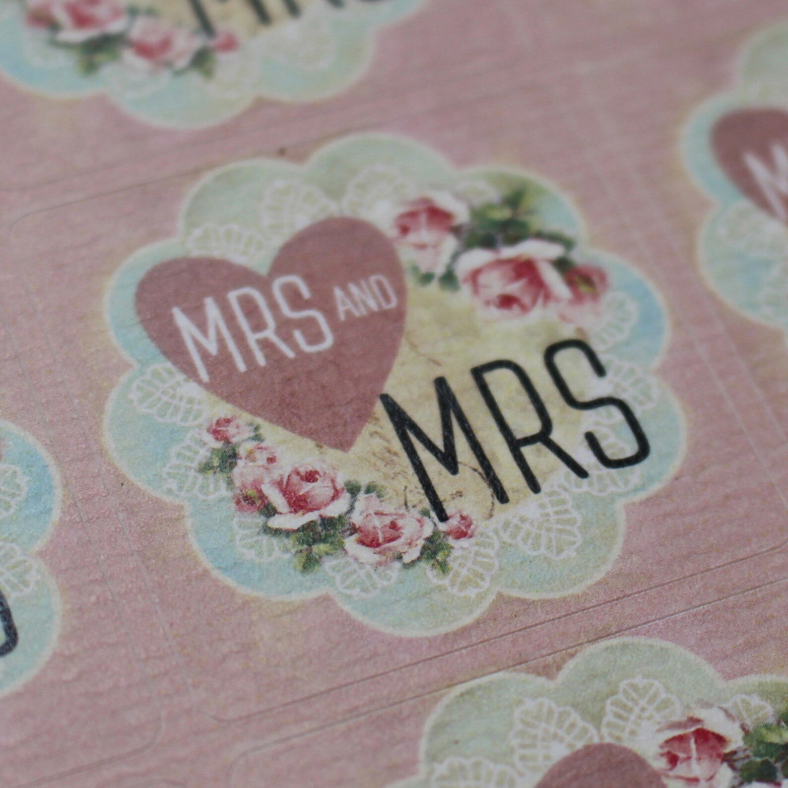 35 Floral MRS Wedding Stickers Square Pink MRS Stickers Hen - Etsy