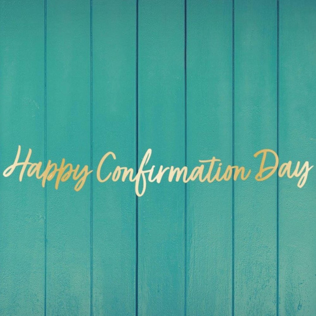 Gold Happy Confirmation Banner, Religious Hanging Decoration ...