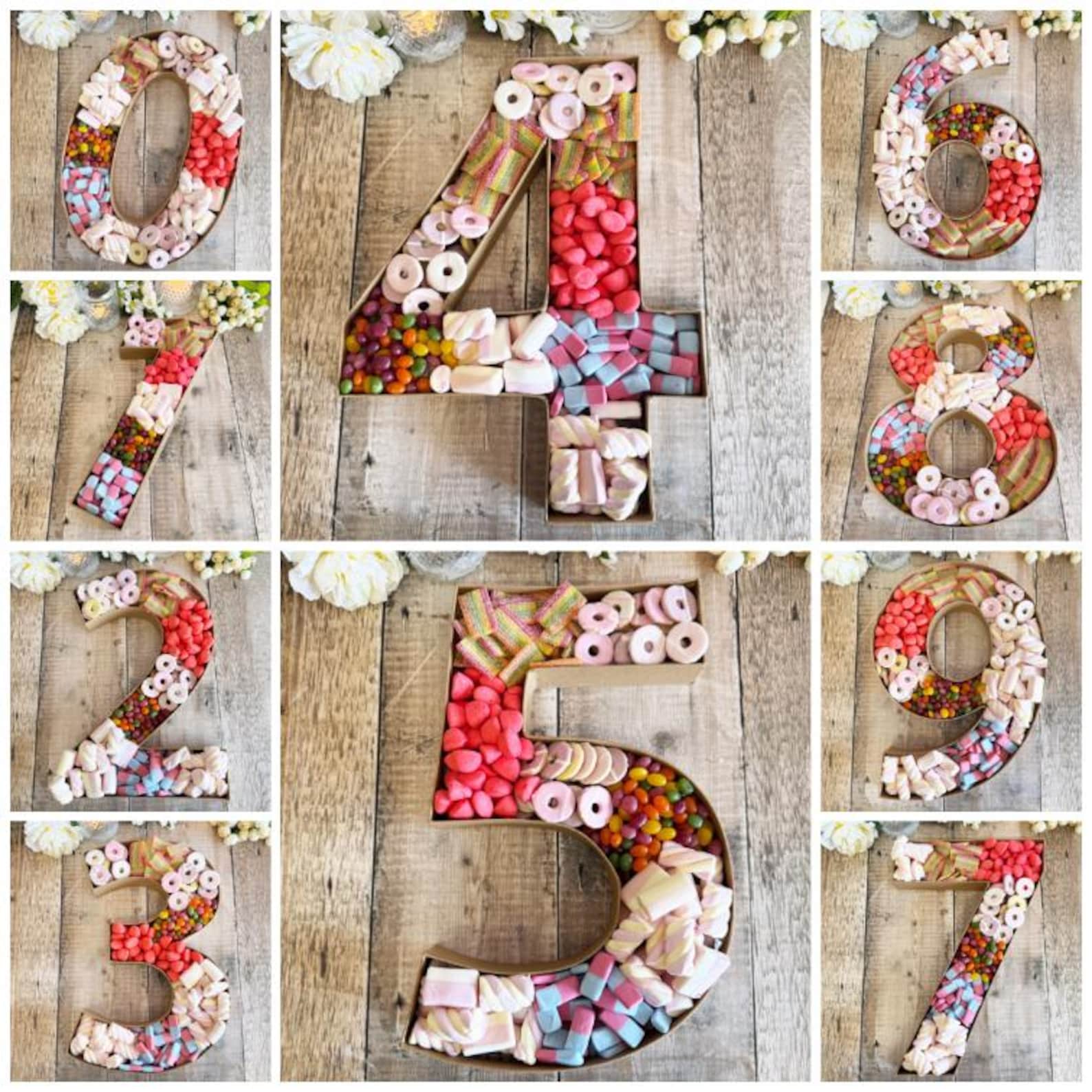 Cardboard Number Trays 0-9 for Party Platters – Birthday Snack, Candy ...