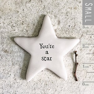 Tiny Porcelain Star Token With Words, Gift Token, Keepsake Gift, Mini ...