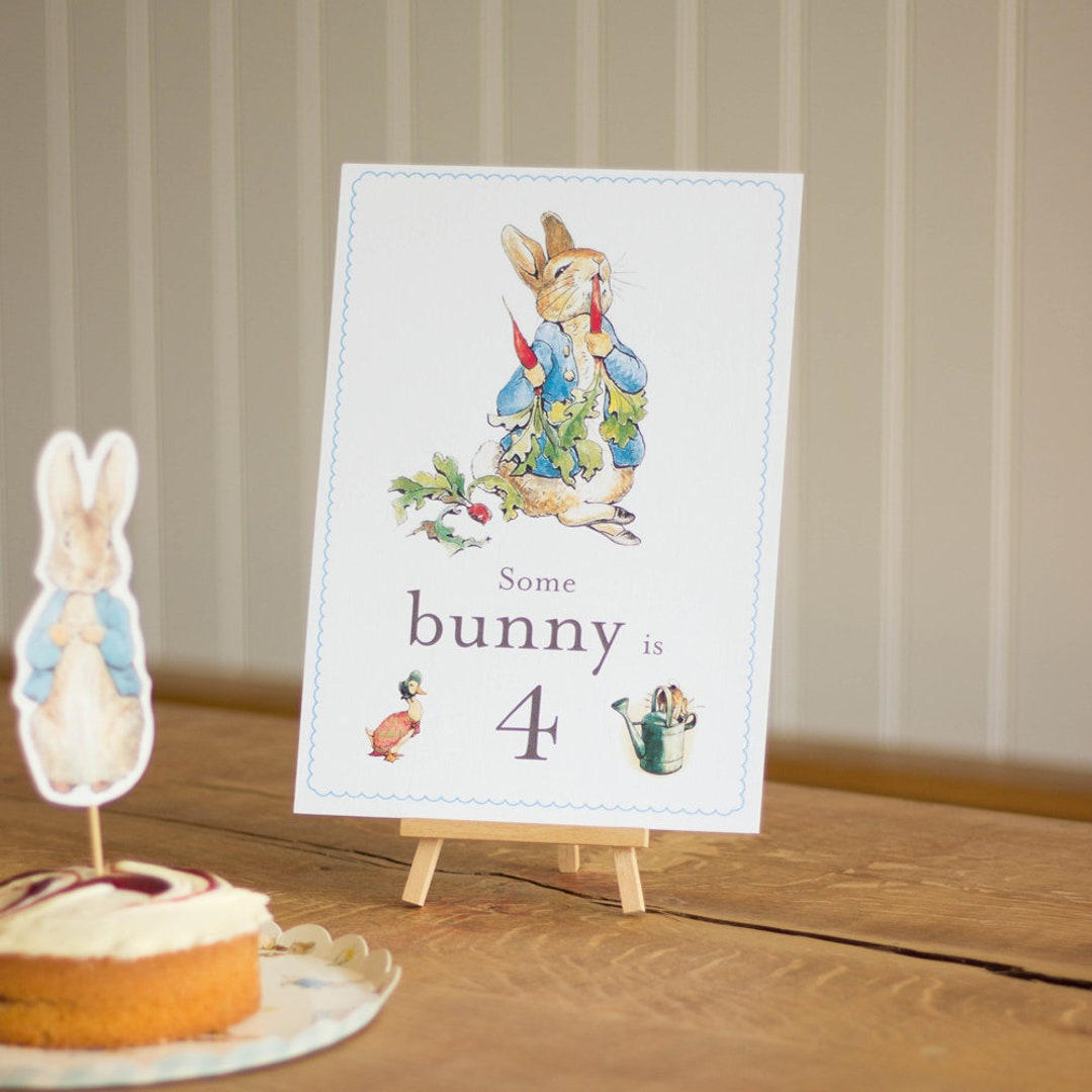 Peter Rabbit 4th Birthday Table Sign, Peter Rabbit Birthday Sign, Some ...