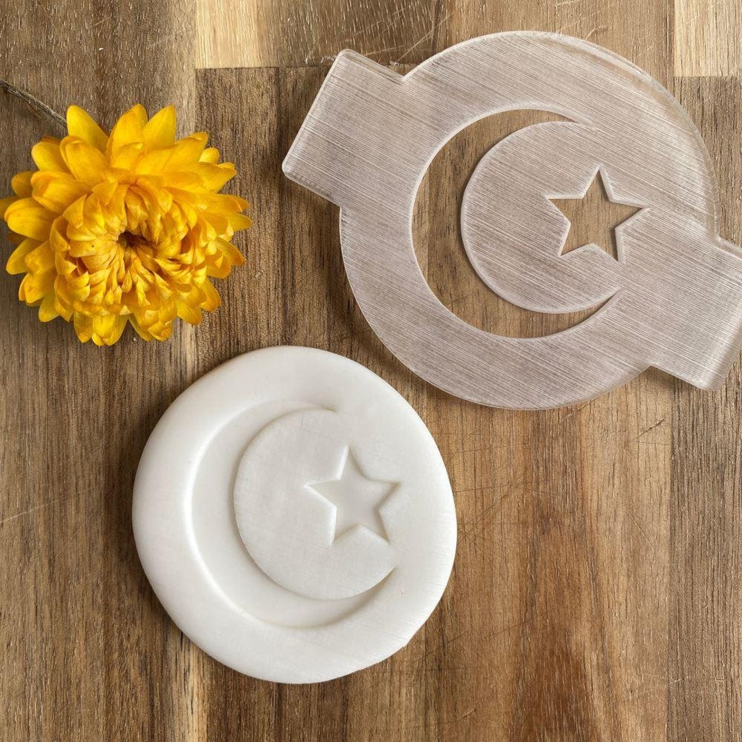 Moon and Star Fondant Embosser, Eid Ramadan Cupcake Stamp, Cookie ...