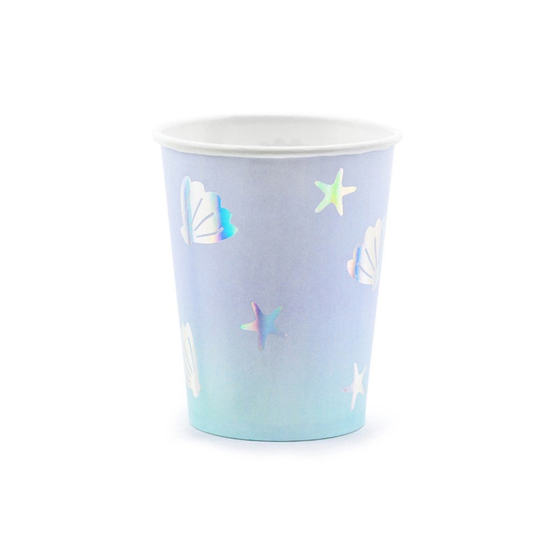6 Mermaid Party Cups Seaside Shell Starfish Party Paper Cups - Etsy UK