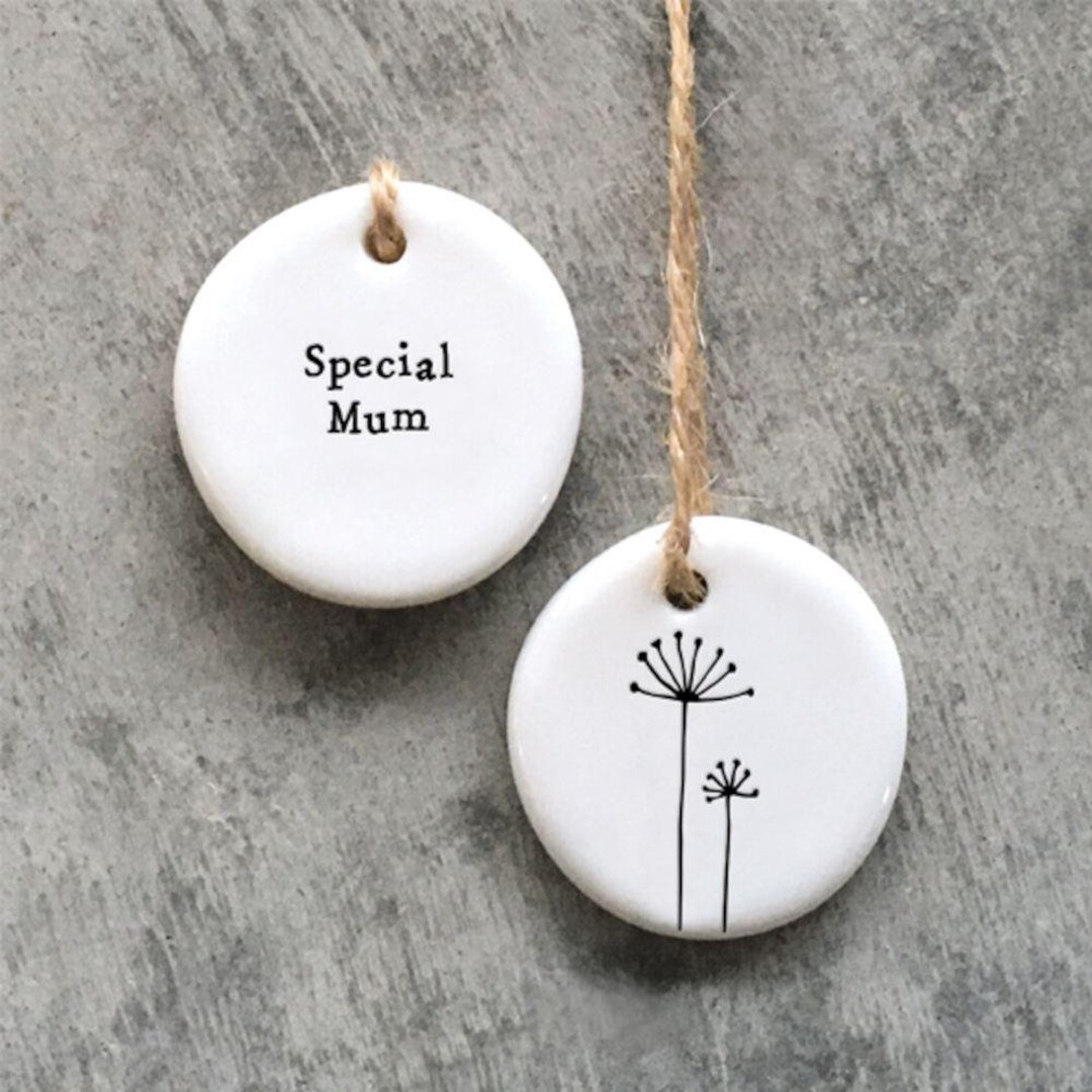 Mini Porcelain Hanging Special Mum Tag, Family Porcelain Keepsake ...