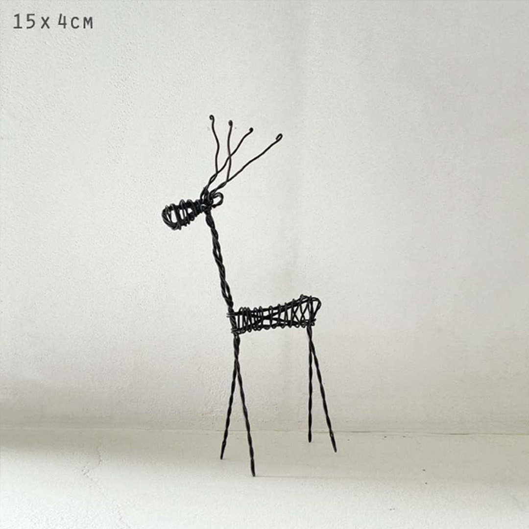 Rusty Wire Standing Small Reindeer, Rustic Christmas Decoration, Unique ...