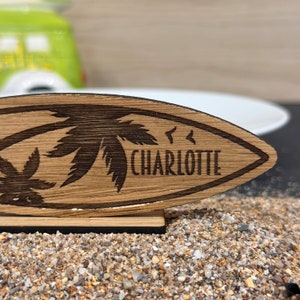 Surfboard Place Names Wooden Personalised, Beach Theme Wedding Favours ...