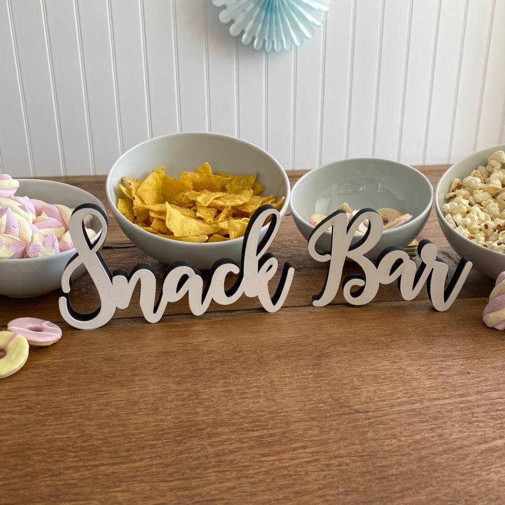 Wedding Snack Bar Standing Table Sign Wooden Table - Etsy UK