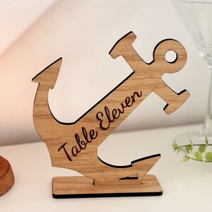 Nautical Anchor Table Number Name, Navy Wedding Centrepiece, Beach ...