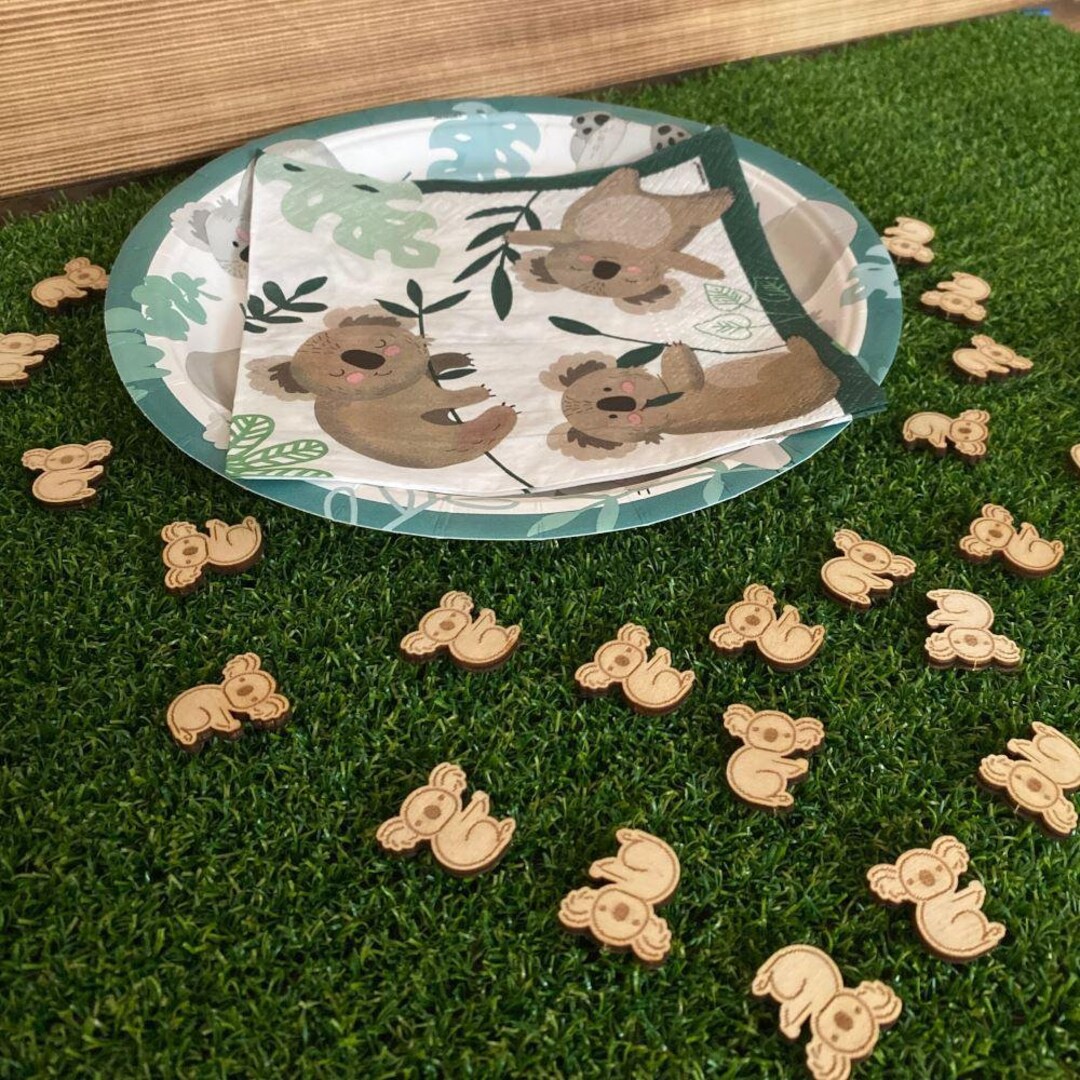 Koala Wooden Party Table Scatters, Childrens Koala Animal Birthday ...