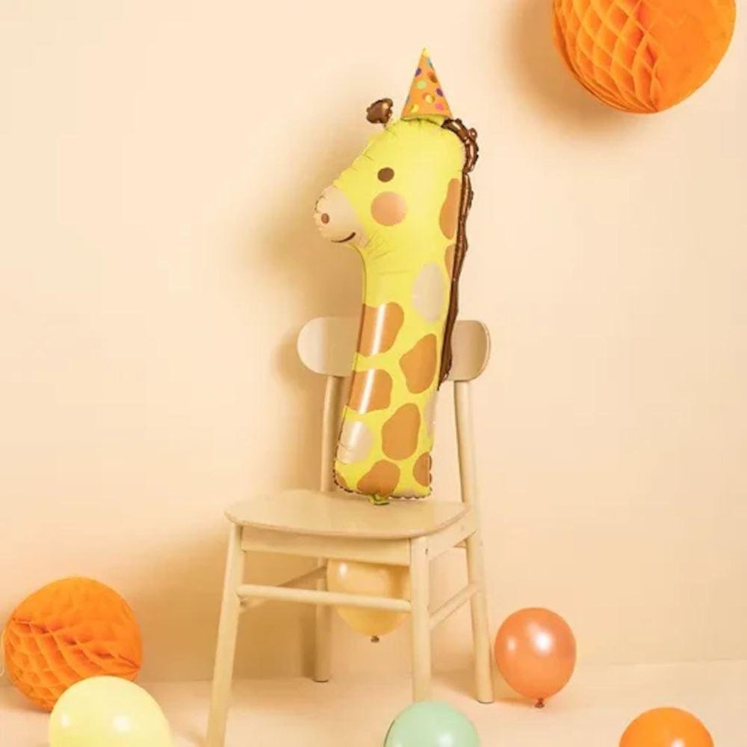 Giraffe Foil Balloon Number 1, Animal 1st Birthday Balloon Decoration ...