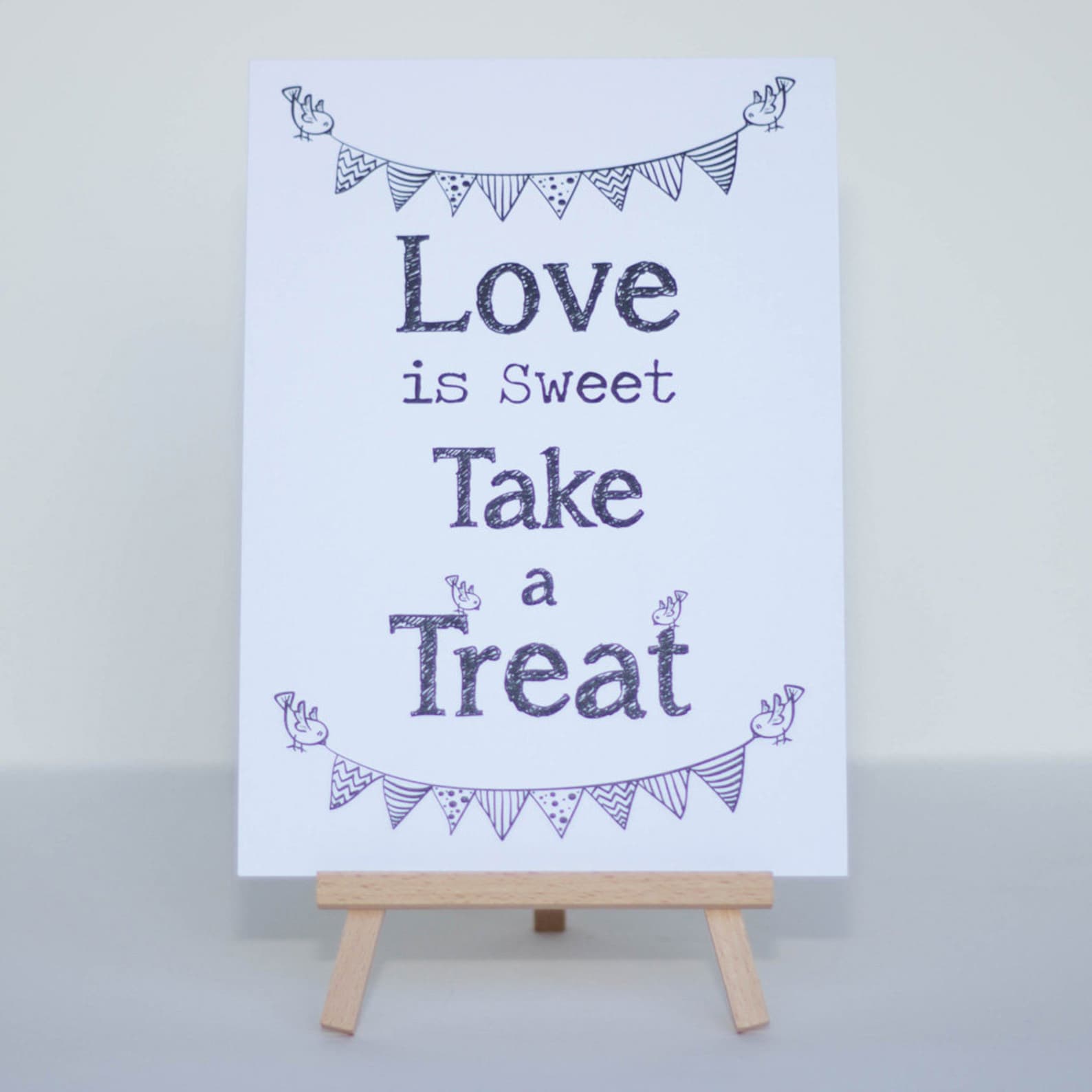 Love is Sweet Sign and Easel Candy Sweet Bar Sign White Love | Etsy UK