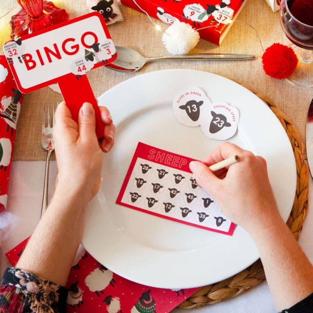 Sheep Bingo Game, Traditional Family Games Bingo, Christmas Party Game ...