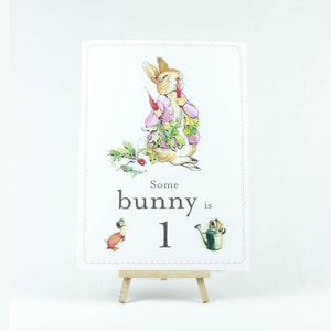 Flopsy Rabbit 1st Birthday Table Sign, Flopsy Rabbit Birthday Sign ...