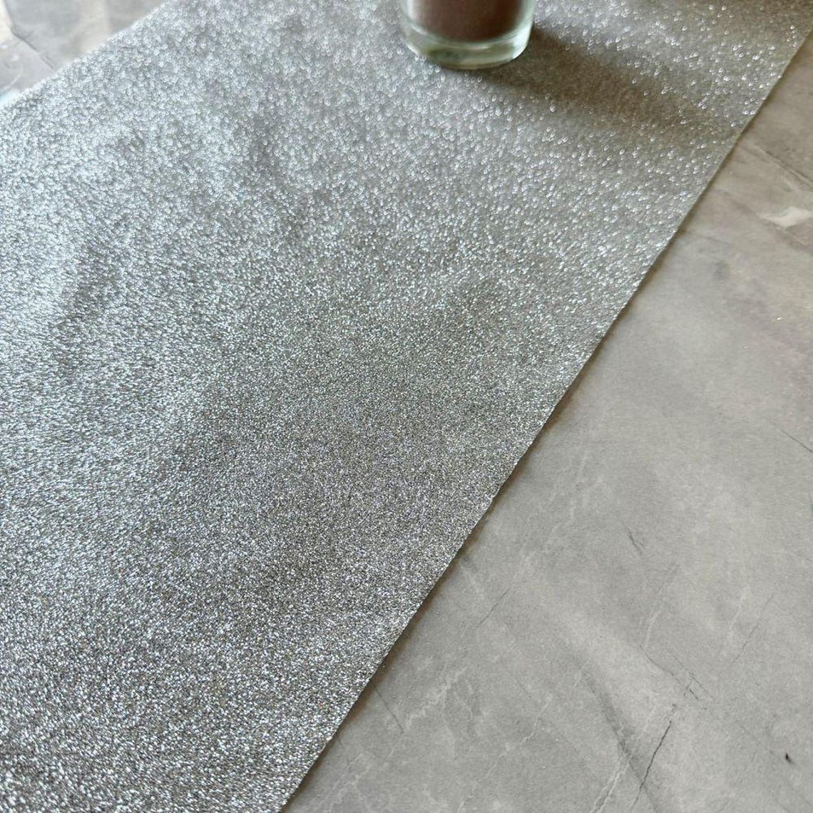 Silver Glitter Table Runner, Christmas Sparkle Table Covering, Silver ...