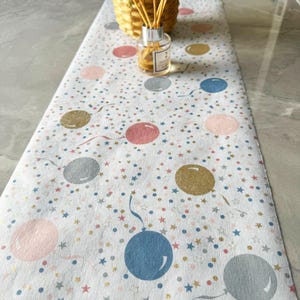 Childrens Party Balloon Table Runner, Girls Boys Christening Table ...